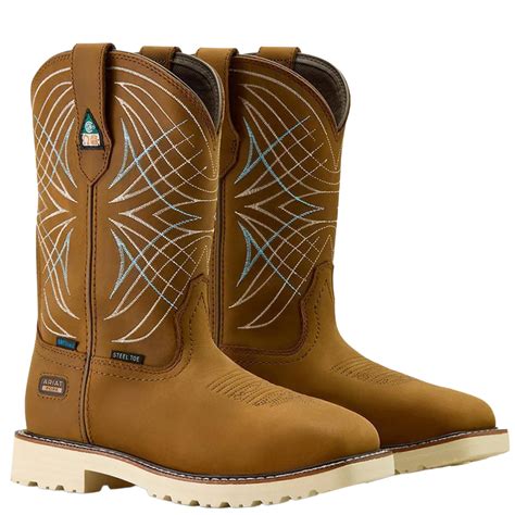Ariat Ladies Activator Csa Waterproof Steel Toe Dusted Brown Work Boot