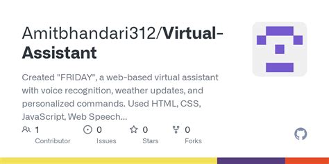 Github Amitbhandari312virtual Assistant Created Friday A Web Based Virtual Assistant With