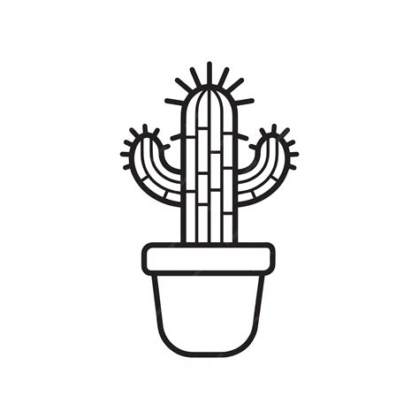 Premium Vector Cactus Plant Outline Design Houseplant Clipart Vector