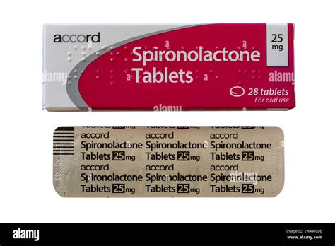 Packet Of Spironolactone Tablets Pack Of 28 Tablets 25 Mg With Blister Pack Isolated On White