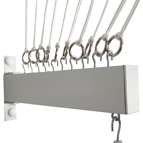 Varal De Parede Individual 8 Varetas Alumínio Forte Com Roldanas Bitenfer Varais Varais De