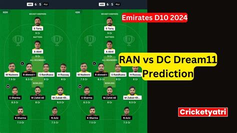 Ran Vs Dc Dream11 Prediction In Hindi Fantasy Cricket Pitch Report
