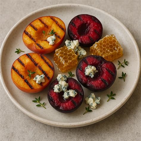 Grilled Stone Fruit With Blue Cheese And Honeycomb Good Food And More