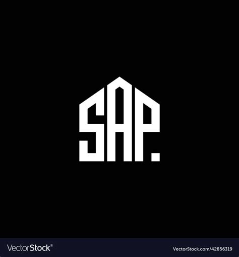 Sap Letter Logo Design On Black Background Vector Image