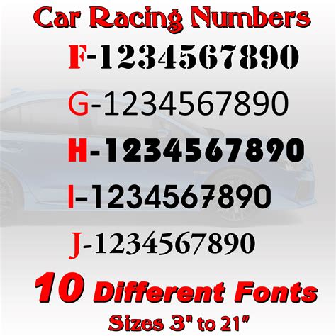 Racing Car Number Decal Set Custom Die Cut Vinyl Stickers 2 Pack Etsy