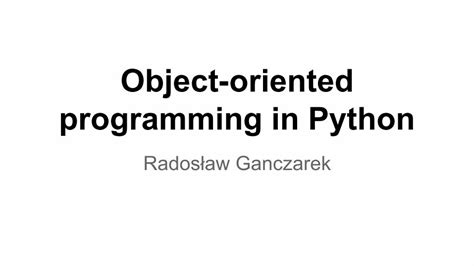 Pdf Object Oriented Programming In Python Dokumentips
