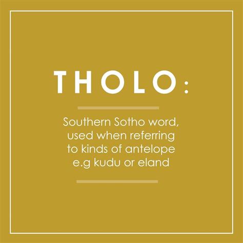 Tholo Southern Sotho Word Tholo Leisure And Resorts