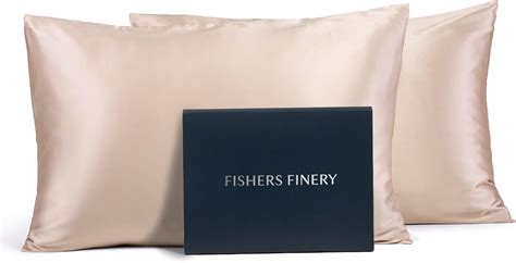 Fishers Finery 25mm 100 Pure Mulberry Silk Pillowcase Set Good