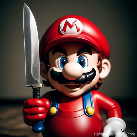 Knife Wielding Mario Mascot Killer Stable Diffusion Online