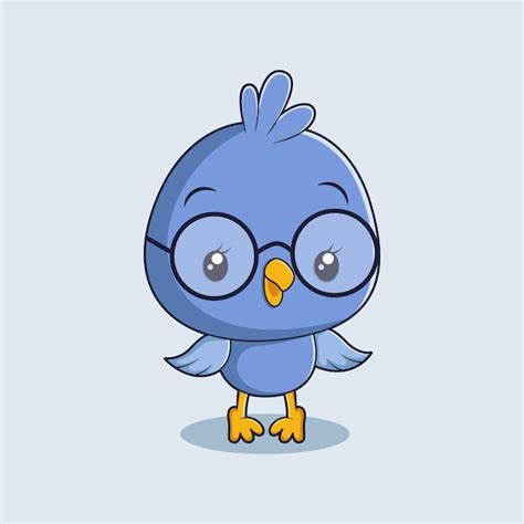 Cute Bird Character Design Illustration Premium Vector