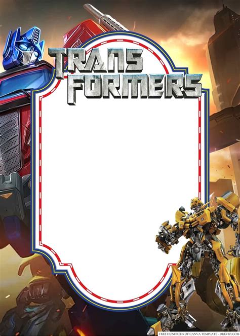 20 Transformers Canva Birthday Invitation Templates Transformers De