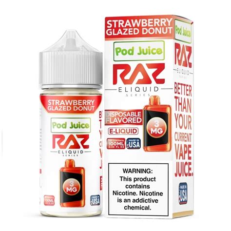 Pod Juice Raz Disposable Collab E Juice 100ml Freebase Eleaf Official Store