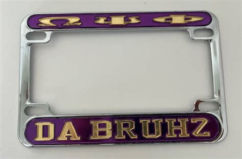 Opp Da Bruhz Motorcycle Frame Purple Background Gold Letters Quality