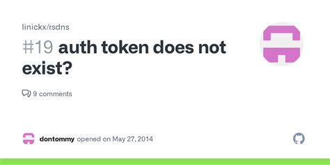 Auth Token Does Not Exist Issue Linickx Rsdns Github