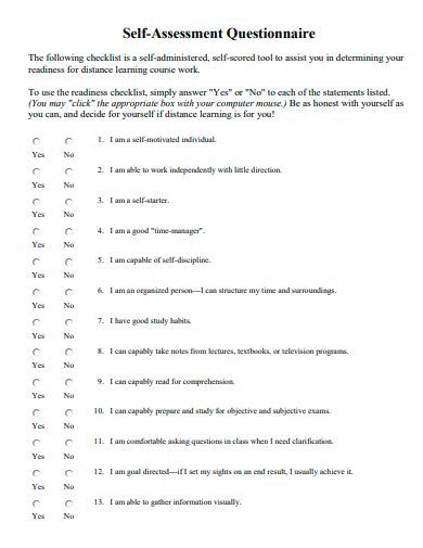 Free 20 Assessment Questionnaire Samples In Pdf Ms Word