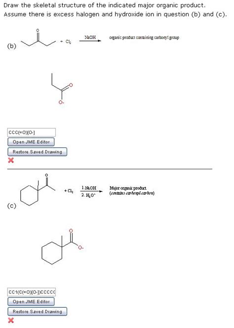Solved Draw The Skeletal Structure Of The Indicated Major