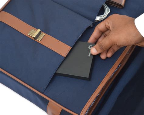 Retro Laptop Bag Blue The Leather Chef