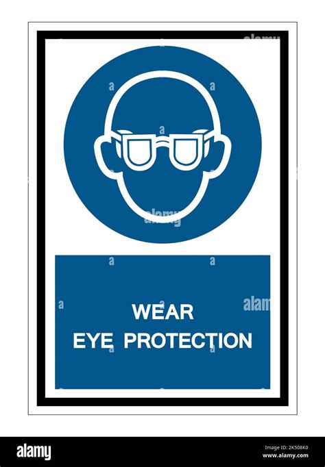 Symbol Wear Safety Glasses Sign Isolate On White Backgroundvector