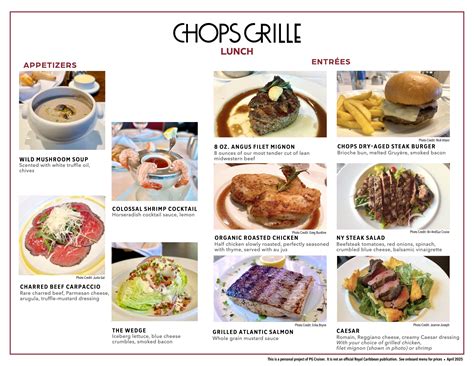 Visual Guides To Royal Caribbean Dining Menus Page 2 Royal