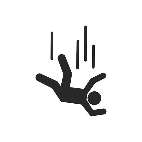Premium Vector Falling Person Silhouette Pictogram Caution Sign