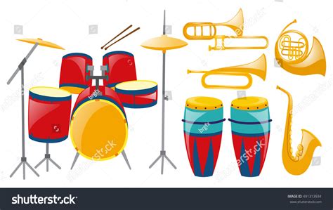 Different Types Musical Instruments Illustration Stock Vector Royalty