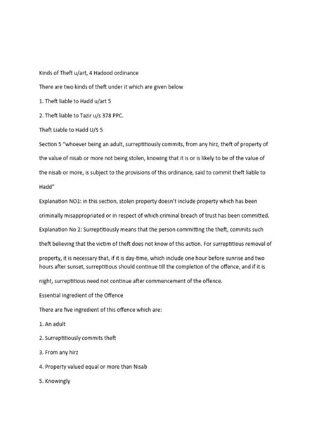 Islamic Theft Laws Explained Pdf Theft Common Law