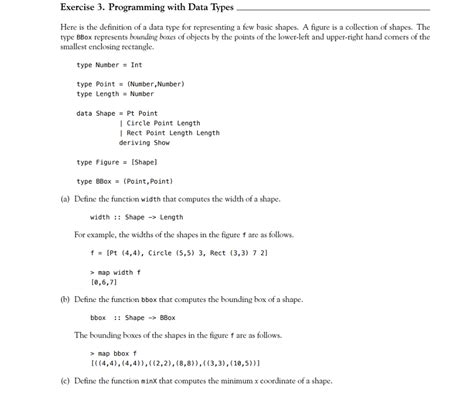 Exercise 3 Programming With Data Types Here Is The Chegg Com