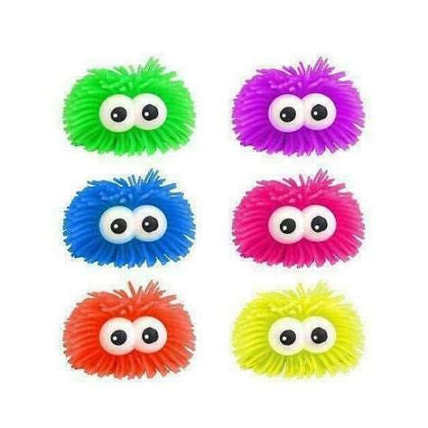 Squeeze Puffer Fidget Ball With Eyes 19cm Toy Buzz