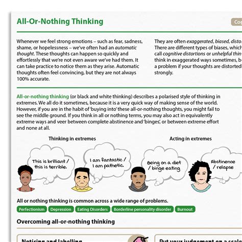 All Or Nothing Thinking Psychology Tools
