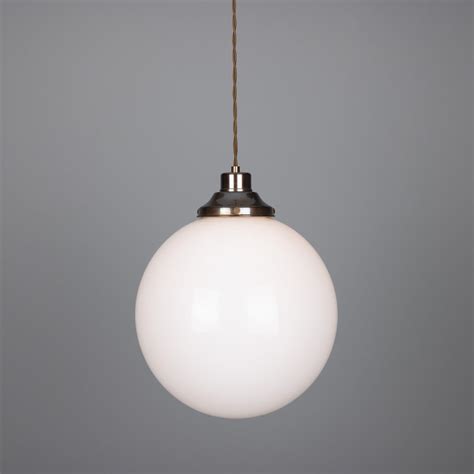 Opal Globe Ceiling Pendant Light Antique Brass Suspension Lighting Uk