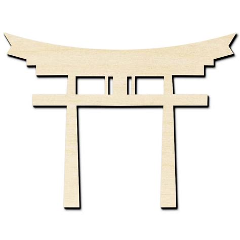 Japanese Torii Gate Laser Cut Out Unfinished Wood Shape Craft • Cosmic