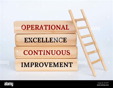 operational excellence and continuous improvement text on wooden blocks