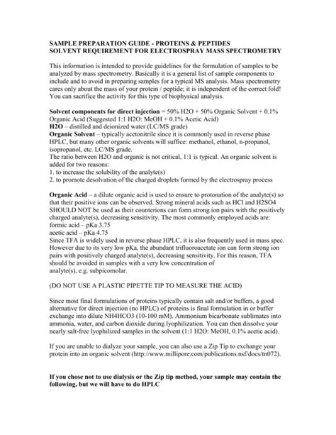 Sample Preparation Guide