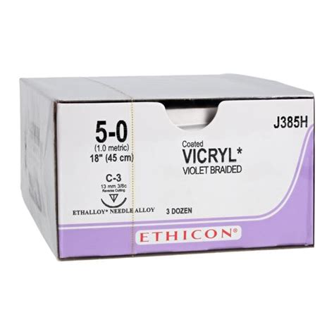Vicryl Suture 5 0 18 Polyglactin 910 Braid C 3 Violet 36bx Medex Supply