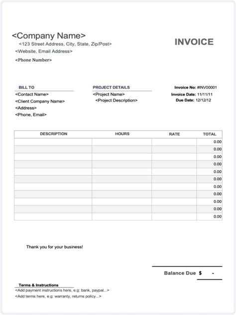 Free Maintenance Invoice Templates