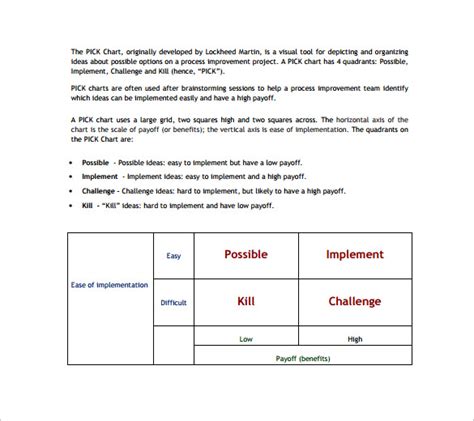 Free 7 Sample Pick Chart Templates In Pdf Excel