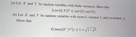 Solved A Let X And Y Be Random Variables With Finite Chegg
