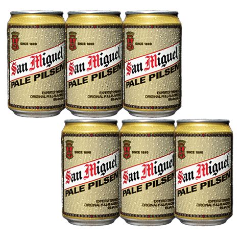 San Miguel Beer Pale Pilsen Can 330ml X6 The Booze Shop