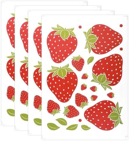 8 Sheets Strawberry Stickers Strawberry Room Decor