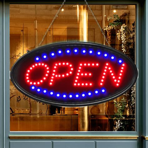 Kebe Neon Powered Led Open Sign 19x10 Bright Flashing Light For