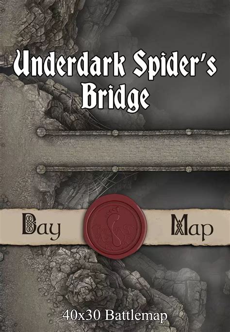 40x30 Battlemap Underdark Spiders Bridge Seafoot Games Roads Underground Drivethrurpg