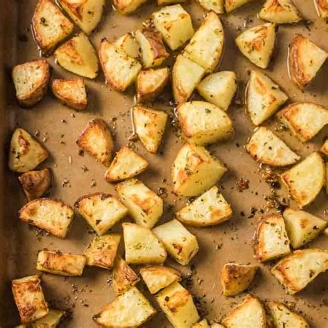 Cubed Potatoes In The Oven Crispy Potato Cubes Recipe Flyr