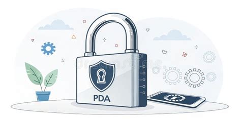 Secure Pda Concept Padlock And Smartphone Illustration Data Security