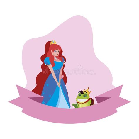 Beautiful Princess And Toad Prince Of Tales Character Stock Illustration Illustration Of