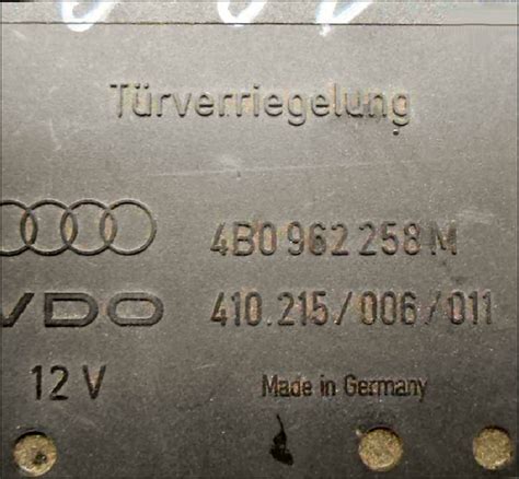 Audi A6 C5 Bcm Ccm Central Locking Module Wireless 315mhz 4b0962258m