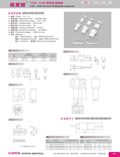 Hx25016 250175102、5240 Zhejiang Hongxing Electrical Co Ltd