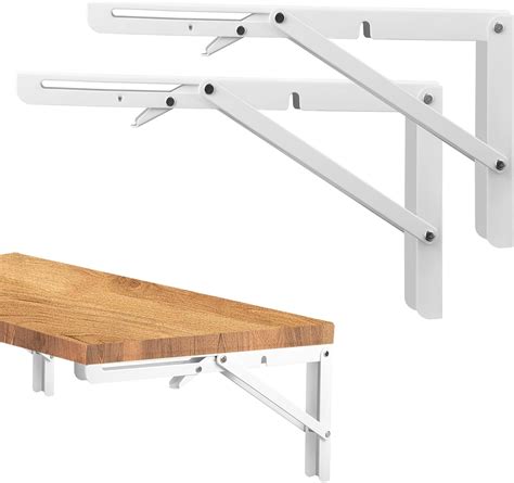 Bloazzup Folding Shelf Brackets Heavy Duty Shelf Bracket 10 Inch 2 Pack Diy Wall