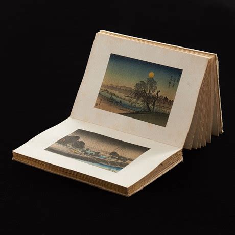 Hiroshige And Hokusai Rare Miniature Woodcut Album Japan Circa 1900