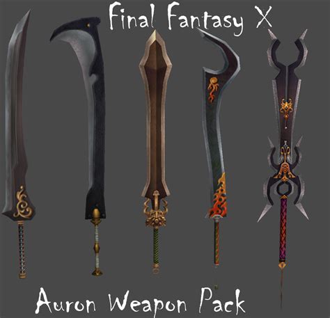 Ffx Auron Weapon Pack By Frozen Knight On Deviantart