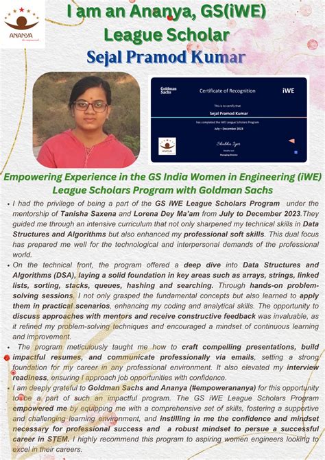 Sejal Pramod Kumar On Linkedin Gsiwescholars Womeninstem Datastructures Algorithms